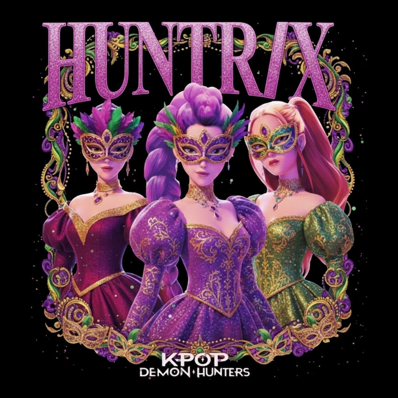 Huntrix Mardi Gras PNG, Huntrix Anime Girl Group PNG (digital Download ...