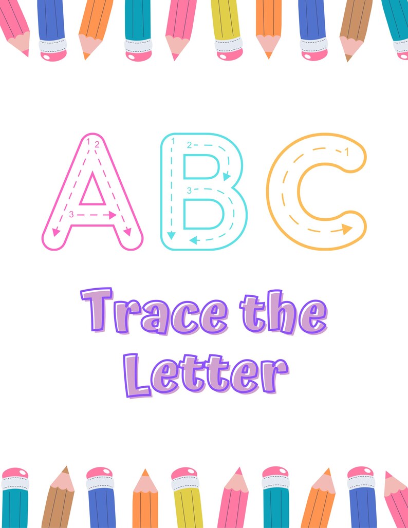 Trace the Letter Worksheet | Alphabet Tracing Worksheets - Etsy