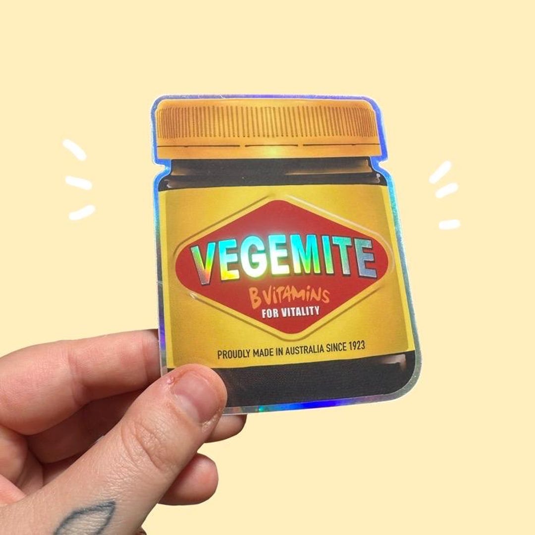 Vegemite Aussie Australian Nostalgia Vinyl Holographic Sticker - Etsy