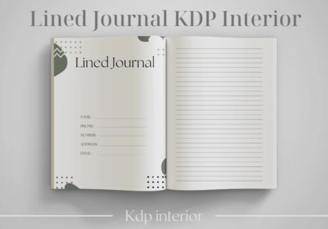 Lined Journal Interior for KDP | 6x9 Inch | 120 Pages | KDP Interior ...