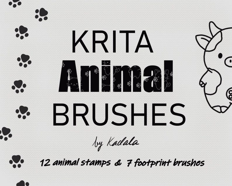 Krita Brush Bundle - 19 Animal Related Stamps and Brushes - Etsy