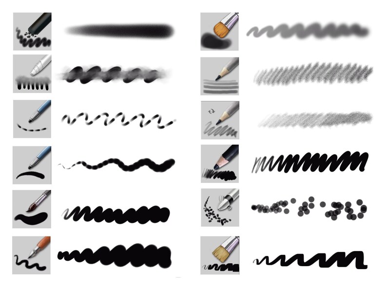 Paquete de pinceles Krita: 12 pinceles digitales - Etsy México