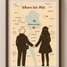 Custom Couple Map, Where We Met Map, Anniversary Gift for Her or Him ...