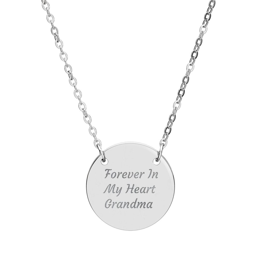 Personalized Laser Engraved Circle Necklace | Engraved Pendant - Etsy
