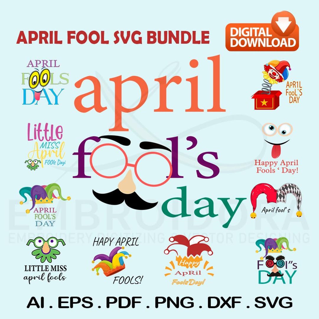 April Fools' SVG Bundle, Funny Joke Designs, Happy April 1st SVG Files ...