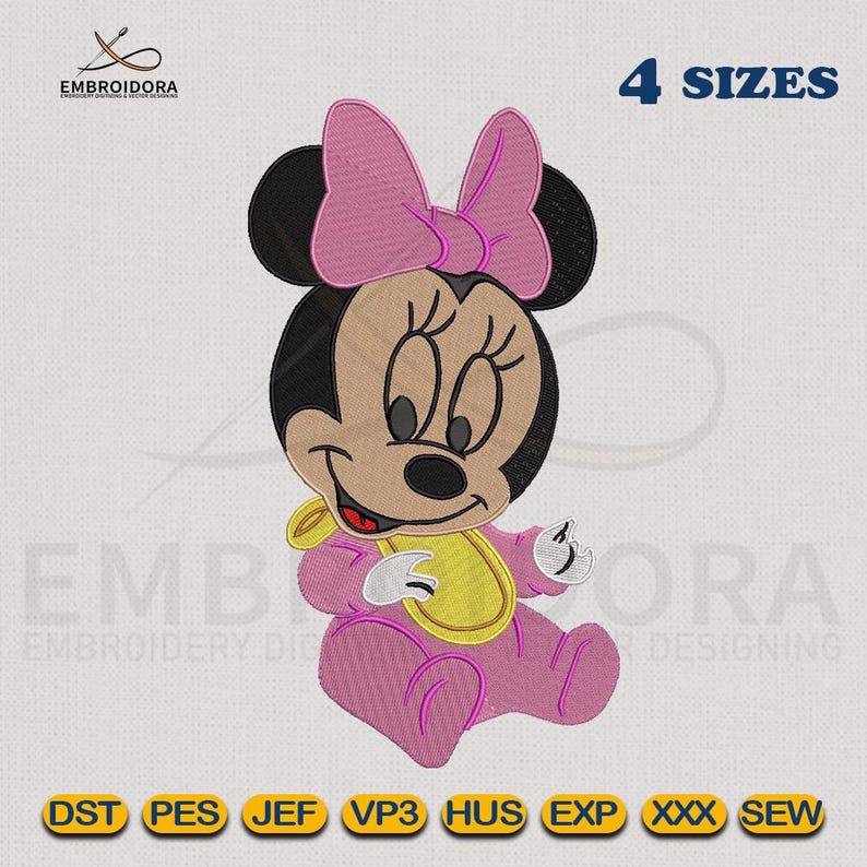 Baby Minnie Mouse Machine Embroidery Design | Minnie Mouse EMB ...