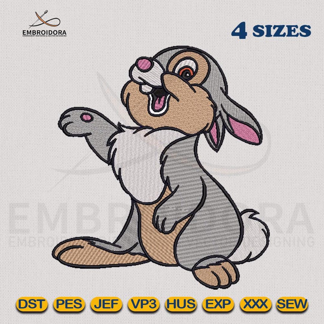 Bambi Thumper Embroidery Design: Cartoon Rabbit, 4 Sizes (digital ...
