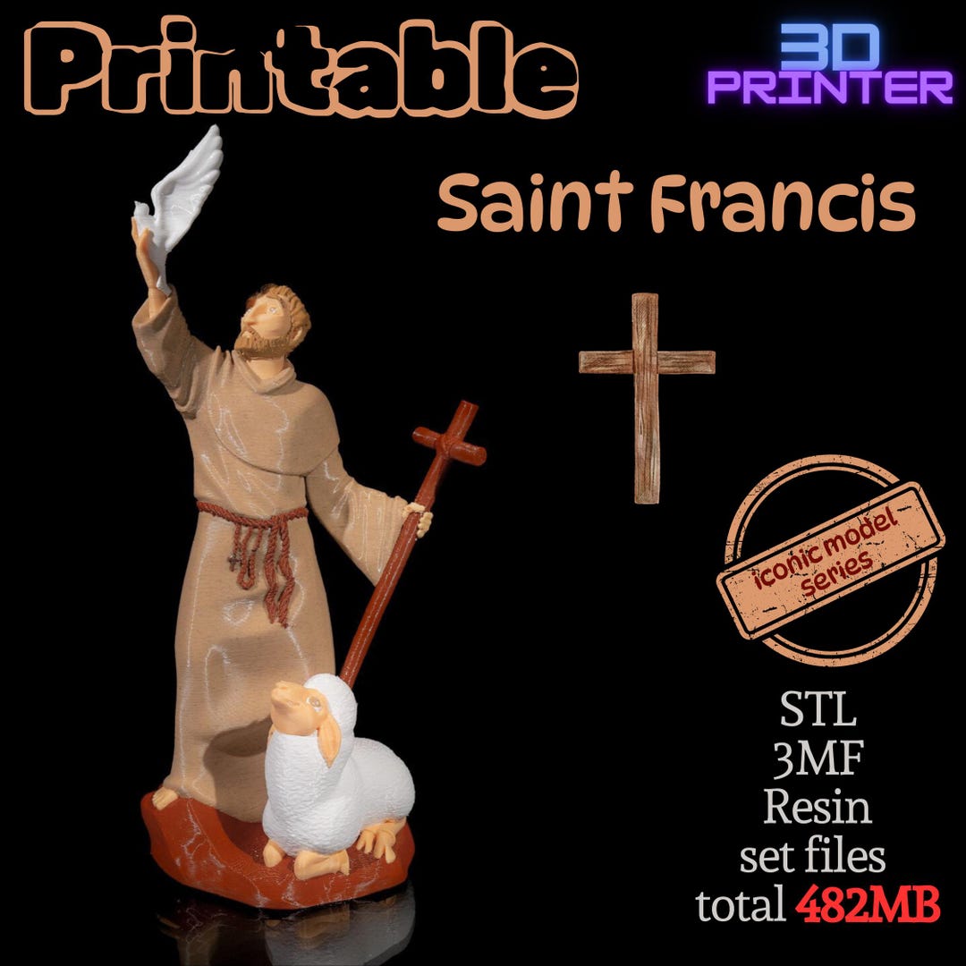3D Print STL & 3MF Saint Francis | Iconic Religious Statue | Resin FDM ...