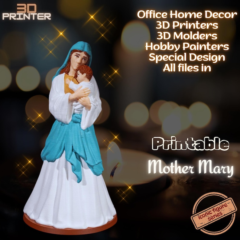 3D Print STL 3MF Files | Mother Mary | Religious Statue | Printable ...