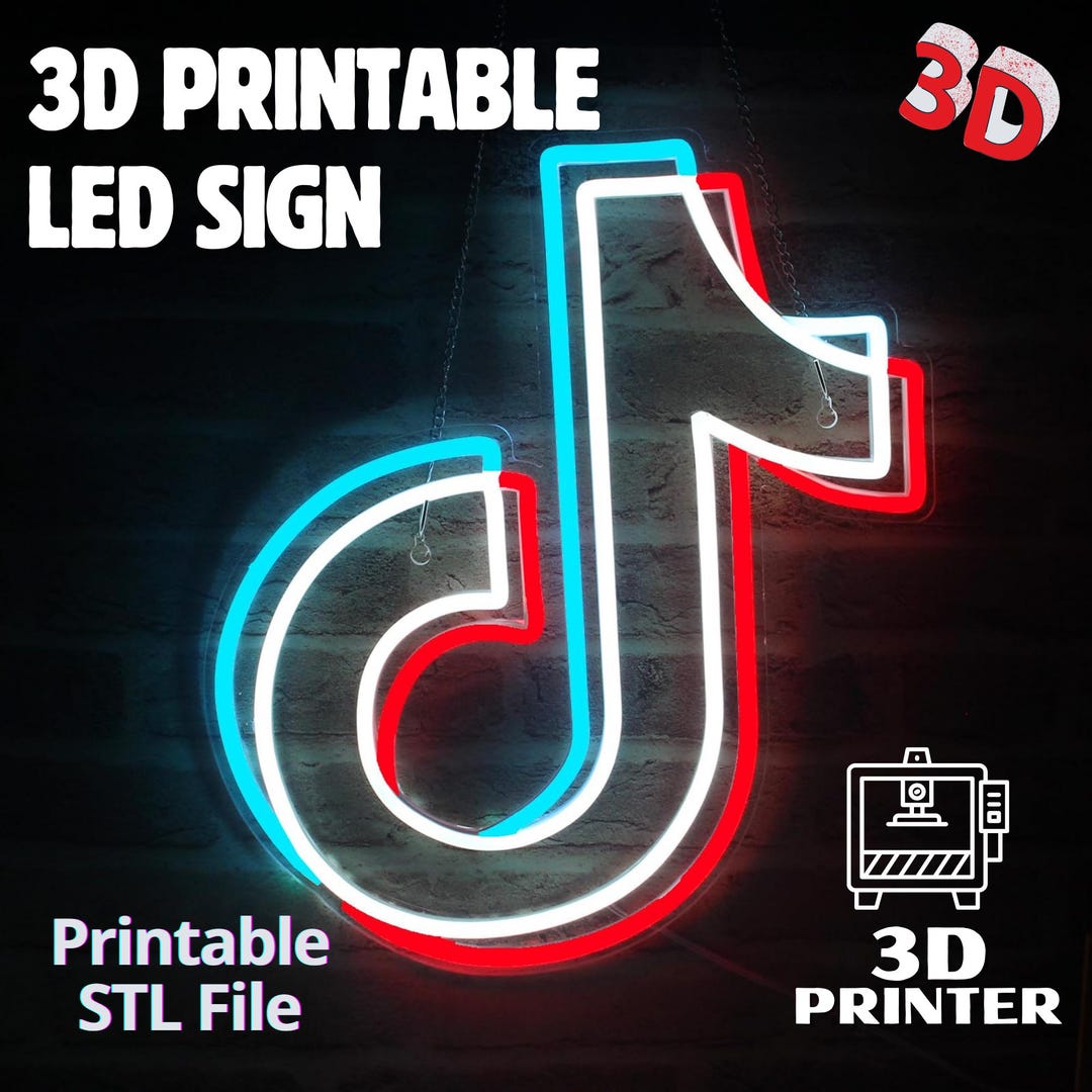 Social Media Neon Sign STL | 3D Printable LED Logo (digital Download ...
