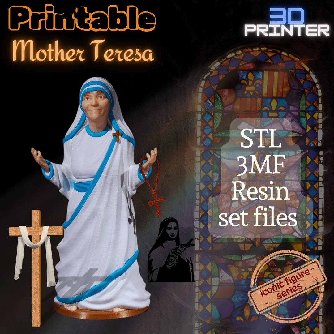 STL 3MF Resin Files | Mother Teresa 3D Print | Iconic Religious Figure | Printable Statue | DIY ...