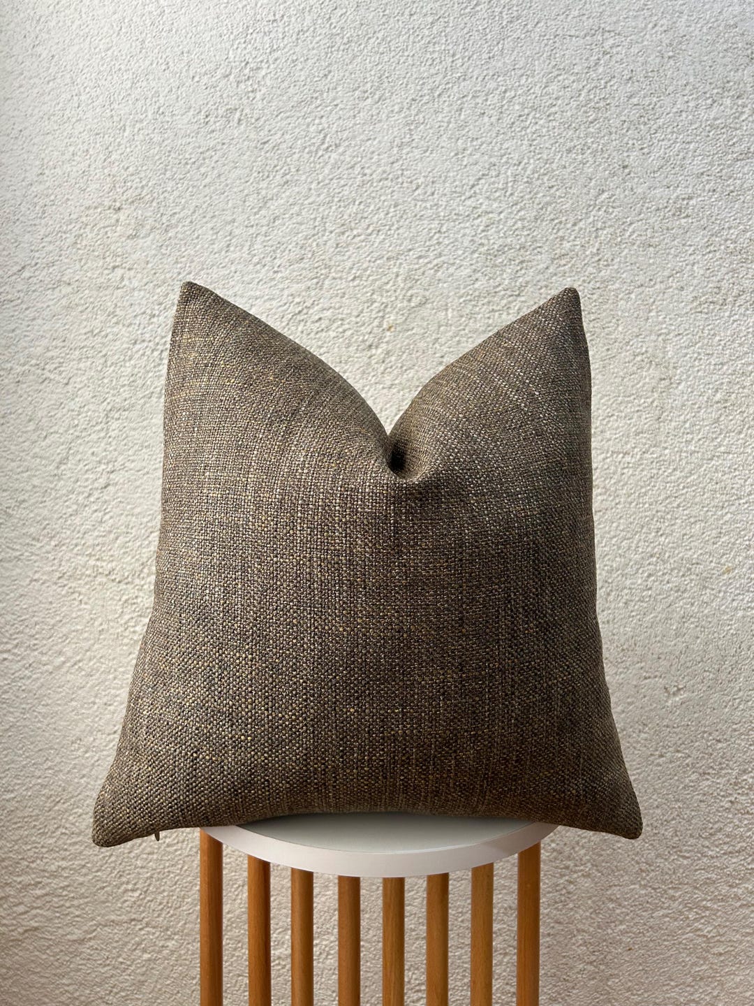 Dark Taupe Basketweave Pillow Cover, Linen Cotton Blend - Etsy