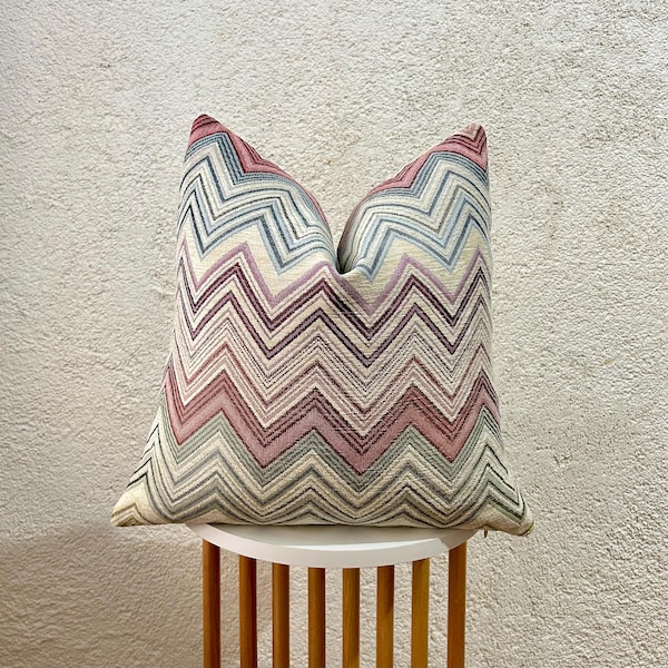 Blue Chevron Pillow - Etsy