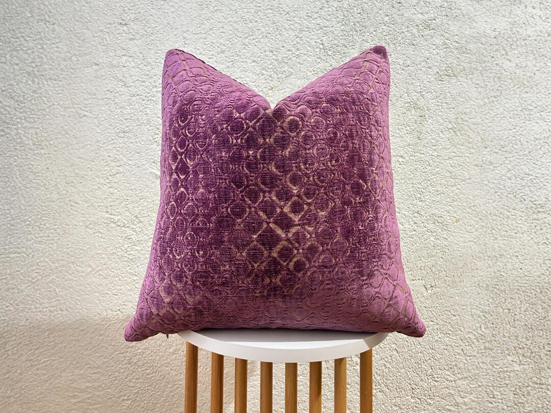 Purple Throw Pillow Cover, Geometric Purple Pillowcase, Velvet Purple ...