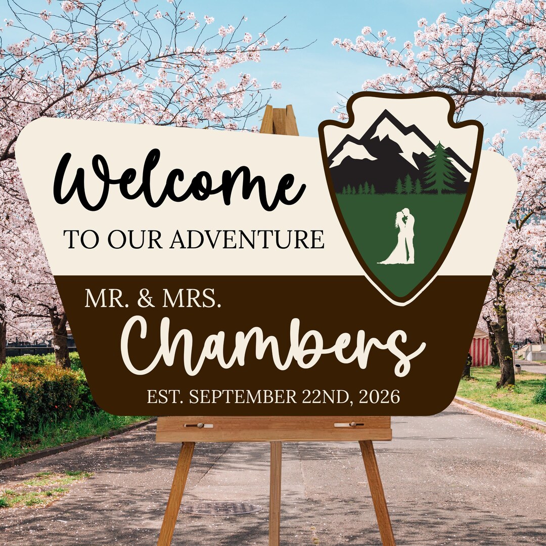 National Park Wedding Sign, Custom Welcome Sign for Nature Lovers ...