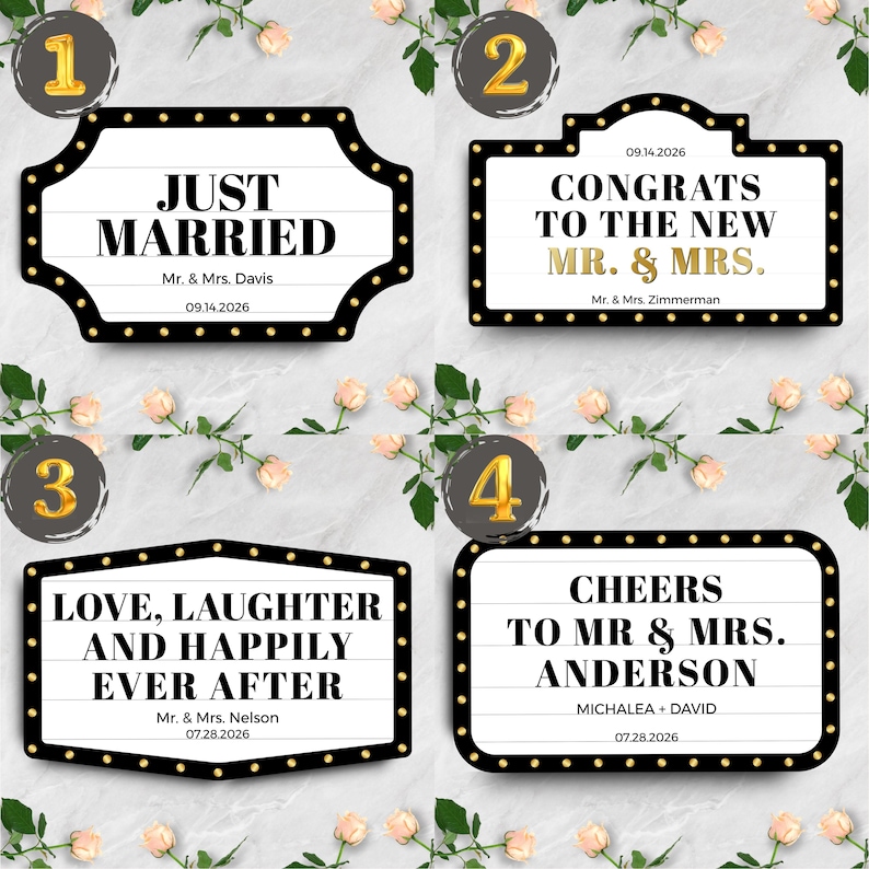 Wedding Bottle Service Sign Bundle of 6, Customizable Reception Sign ...