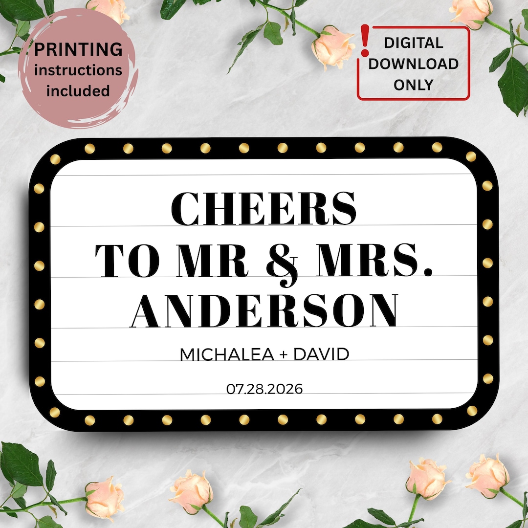 Wedding Bottle Service Sign 4, Customizable Marquee Reception Sign ...