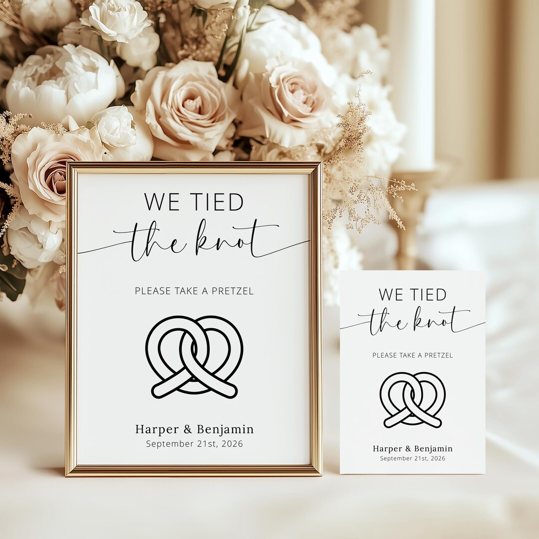 We Tied the Knot Pretzel Sign, Custom Wedding Decor, Unique Pretzel ...