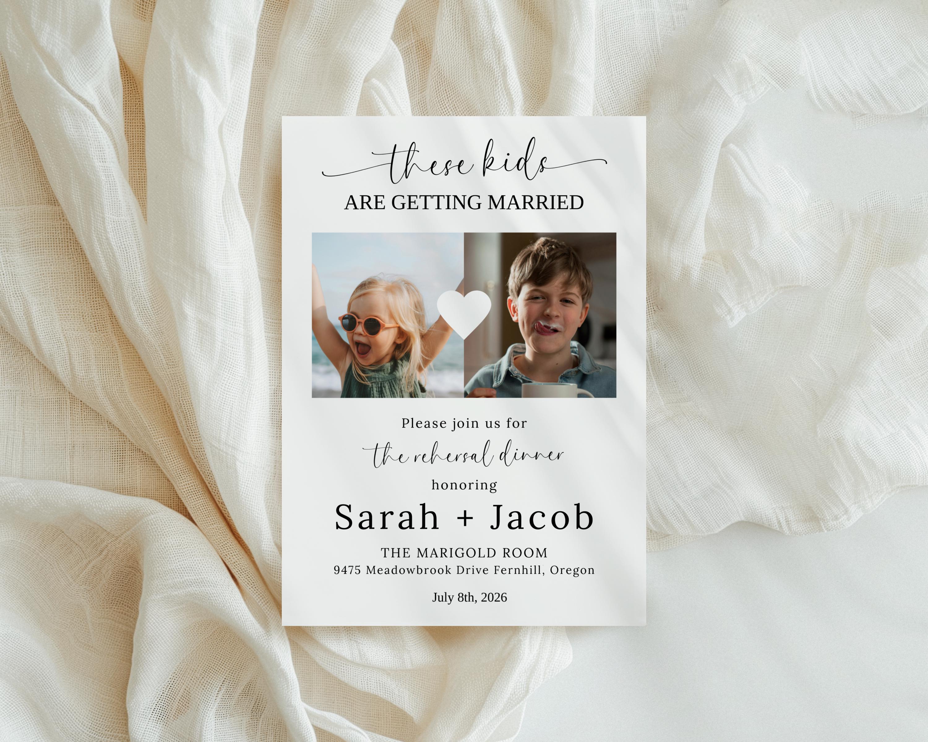 These Kids Are Getting Married Invitation, Editable Rehearsal Dinner ...