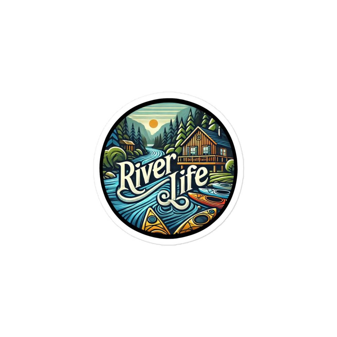 River Life Sticker: Vinyl Decal for Laptop, Cooler, Tackle Box, Water ...