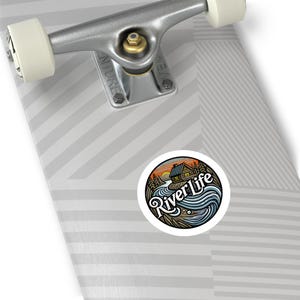 River Life Round Stickers, Indoordoor, Water-themed Decal, Outdoor ...
