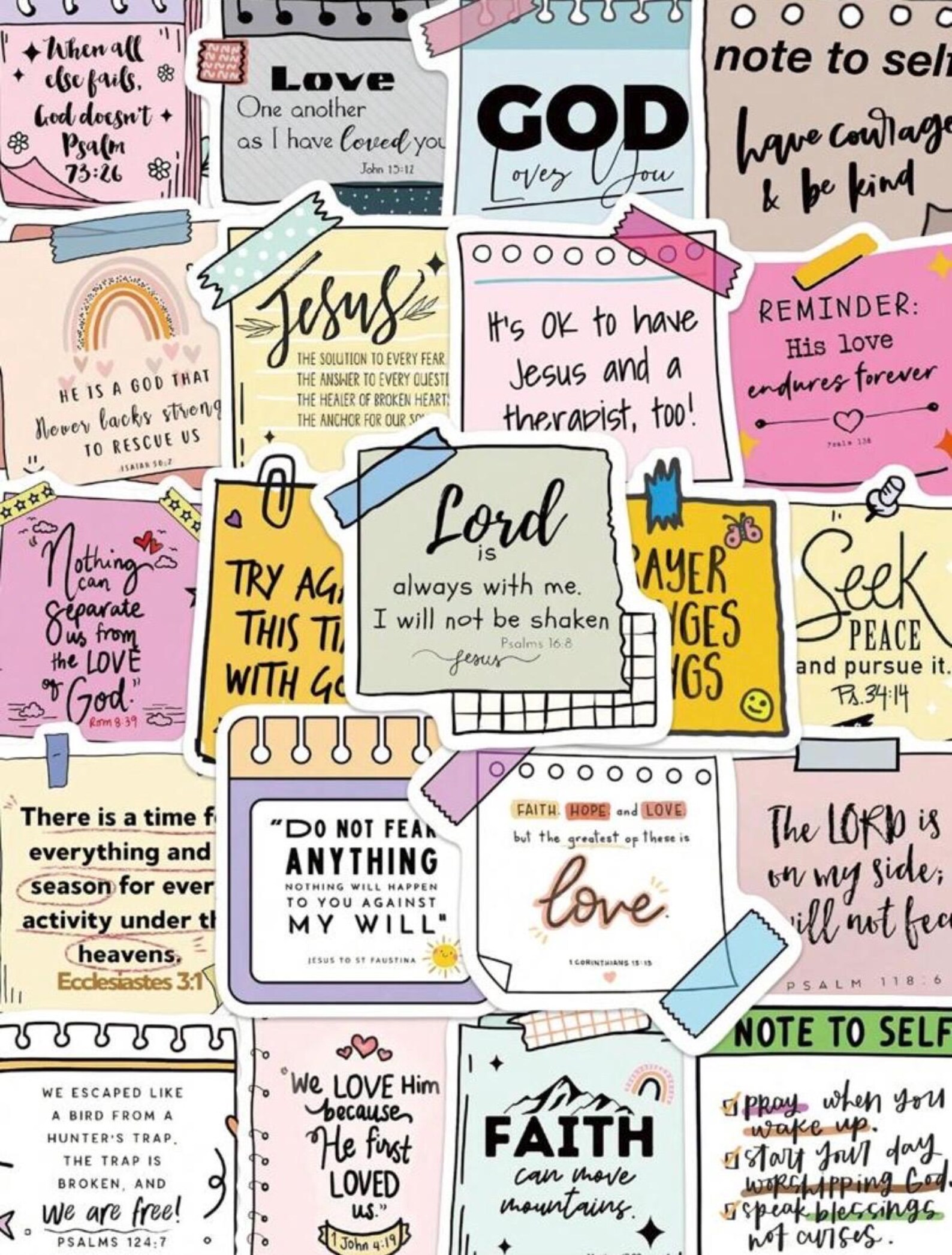 50pcs Bible Verses and English Inspirational Quotes Stickers Perfect ...
