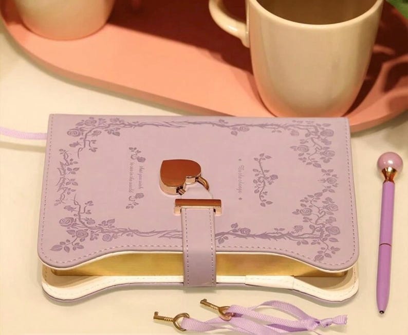 Girls Diary With Lock and Key: Gold Edge B6 Refillable Journal - Etsy