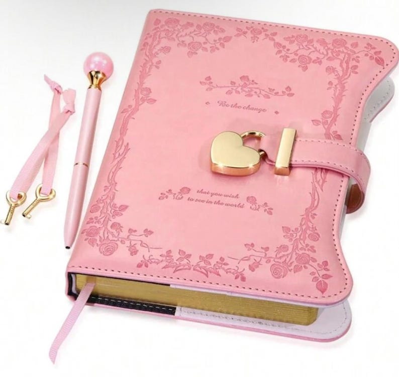 Girls Diary With Lock and Key: Gold Edge B6 Refillable Journal - Etsy