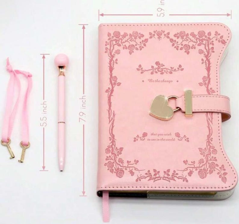 Girls Diary With Lock and Key: Gold Edge B6 Refillable Journal - Etsy