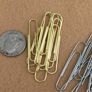 Paper Clips-jumbo Size-gold-silver Paper Clips-diy Planner Pieces ...