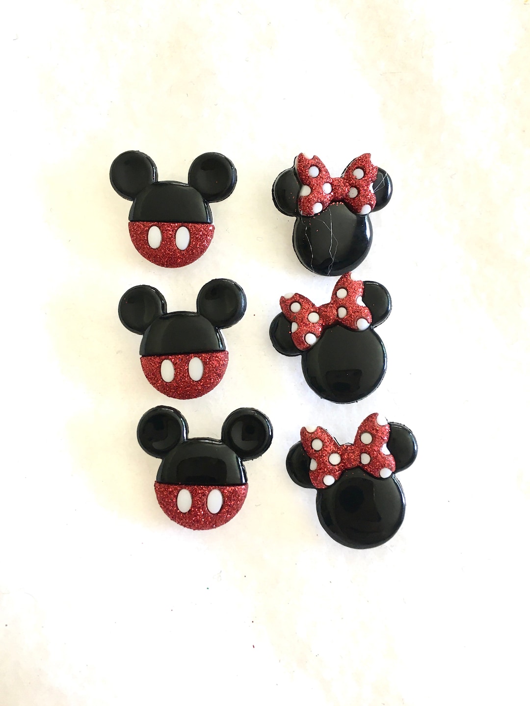 Mickey and Minnie Mouse Buttons-cartoon Mice Embellishments-iconic ...