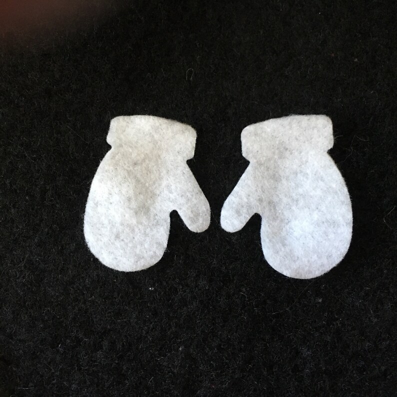 Felt White Mittens-wax Dipping Mittens-mitten Die Cuts-pre Cut Mittens ...