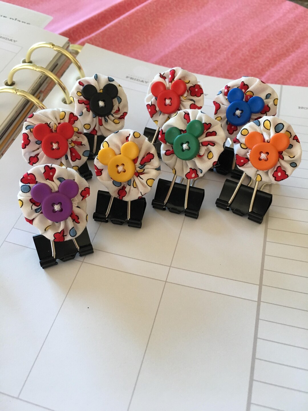 Mickey Mouse Binder Paper Clips-bookmark-planner - Etsy