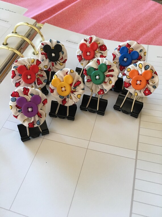Mickey Mouse Binder Paper Clips-bookmark-planner - Etsy