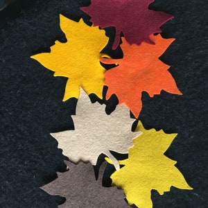 Wool Felt Leaves-maple Leaf Decorations-applique-penny Rug-primitive ...