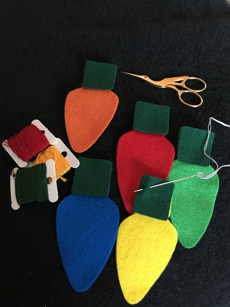 Classic Christmas Lights-15 Felt Die Cut Light Bulbs DIY - Etsy