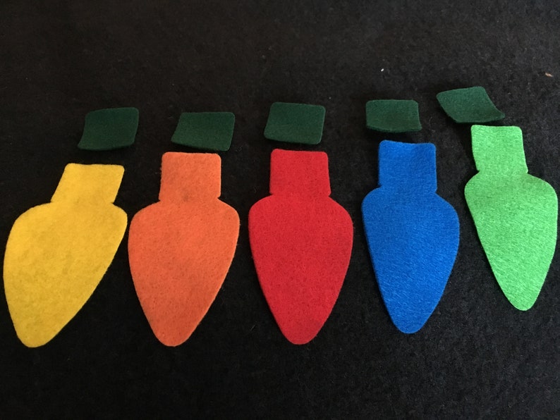 Classic Christmas Lights-15 Felt Die Cut Light Bulbs DIY - Etsy