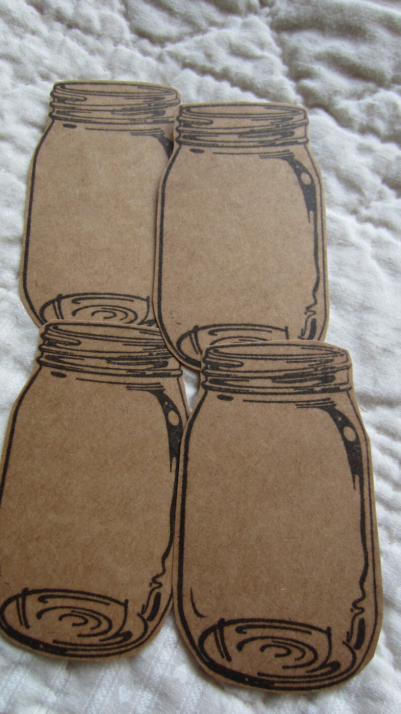 Canning Jar Labels-primitive Inspired-kraft Stickers-rustic | Etsy