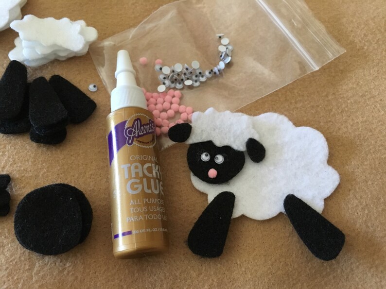 Sheep DIY Craft Kit-felt Lamb Kit-bible Craft-spring - Etsy