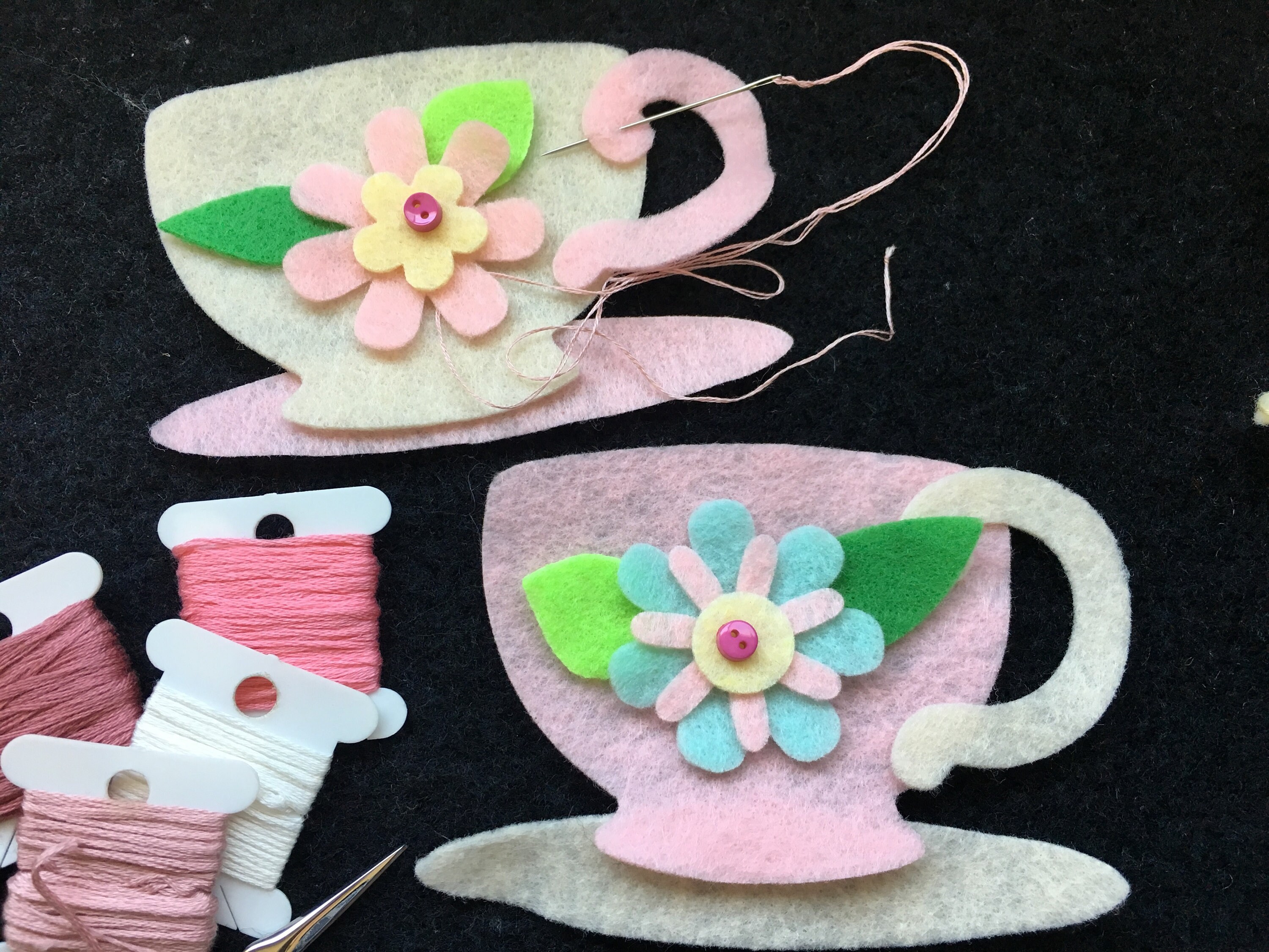 DIY Felt Tea Cup Ornament Kit-gift Card Holder-holiday Crafts-"make It ...