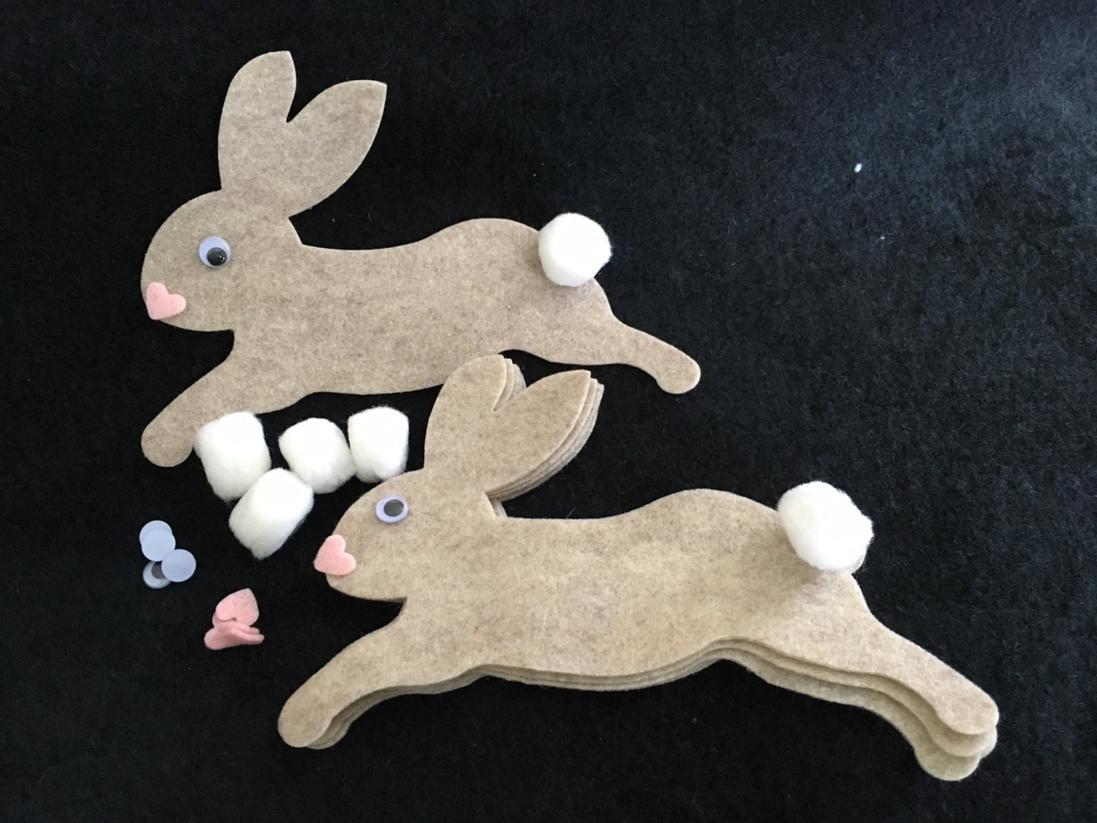 Cotton Tail Bunny Rabbit Kit--diy Easter Decorations-felt Bunny Hanging ...