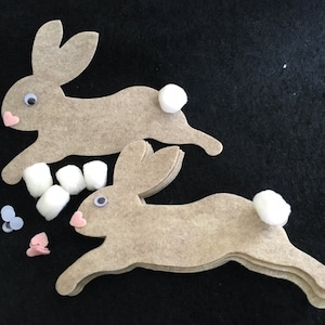 Cotton Tail Bunny Rabbit Kit--diy Easter Decorations-felt Bunny Hanging ...