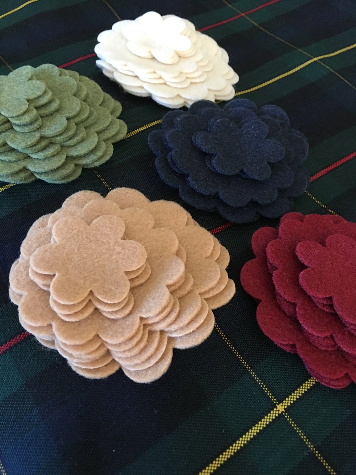 Penny Rug Style-felt Flowers-diy Primitive Felt - Etsy