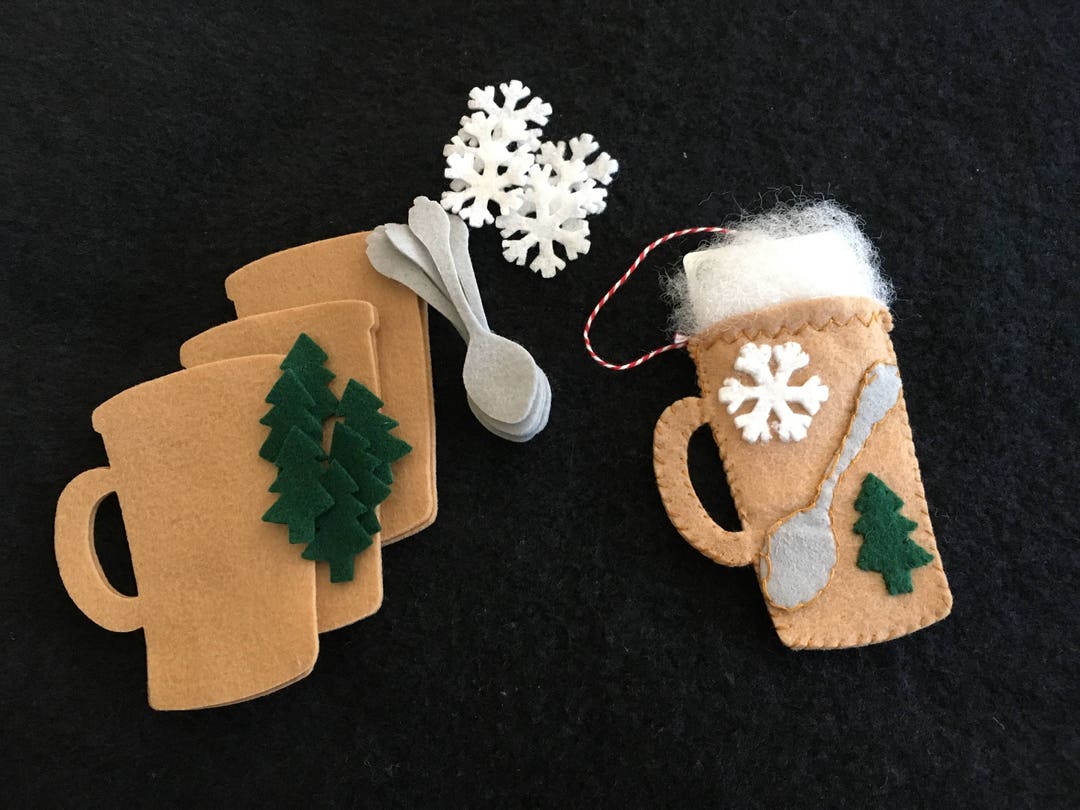 Felt Coffee Mug Ornament Kit: DIY Holiday Craft, Gift Card Holder - Etsy