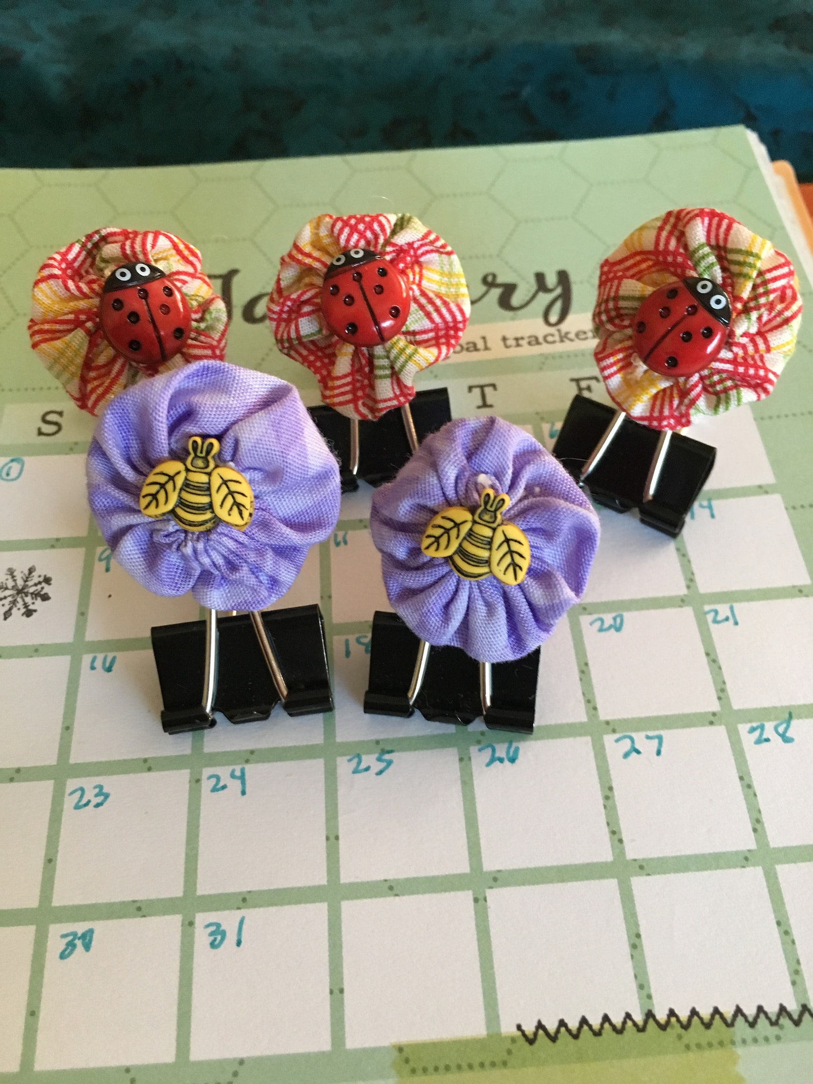 Cute Binder Clips-ladybug Bee Paper Clip Bookmark-handmade - Etsy