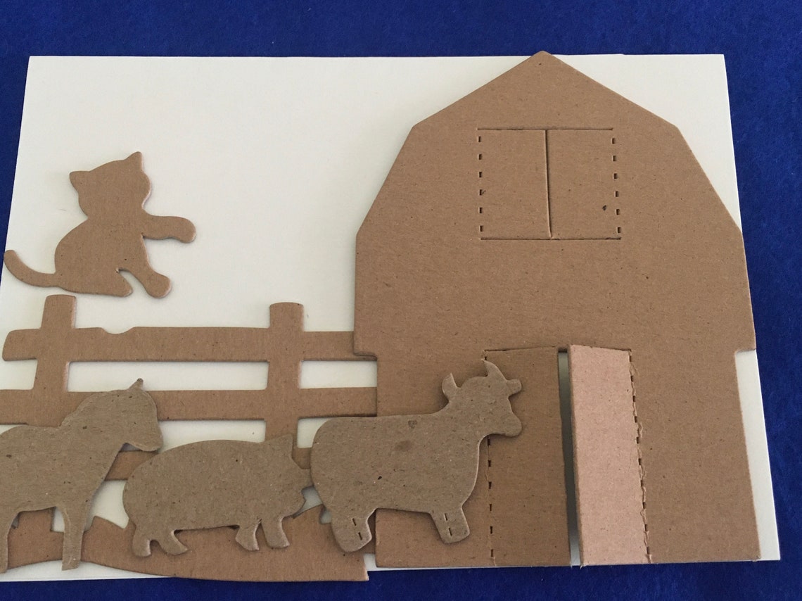 Farm Yard Chipboard Cutouts-barn-farm Animals-die Cuts-party | Etsy