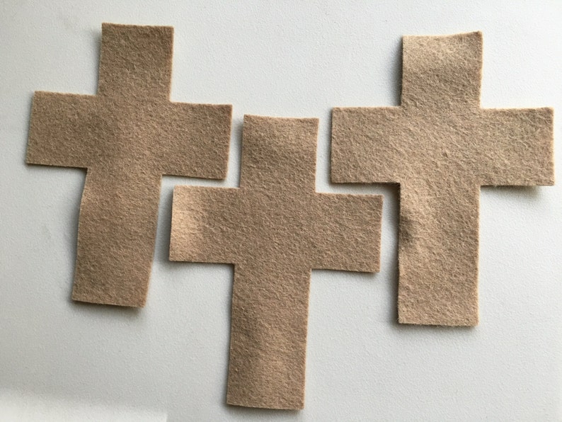 Wool Felt Crosses- Easter Decorations-applique-penny Rug- Primitive Stitching Quilting ...