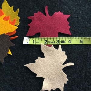 Wool Felt Leaves-maple Leaf Decorations-applique-penny Rug-primitive ...