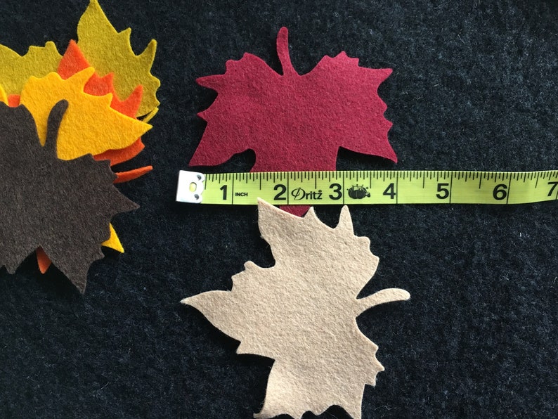 Wool Felt Leaves-maple Leaf Decorations-applique-penny Rug-primitive ...