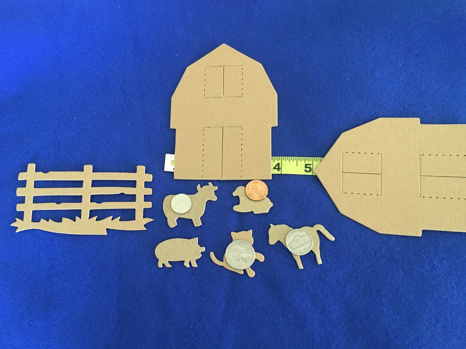 Farm Yard Chipboard Cutouts-barn-farm Animals-die Cuts-party | Etsy